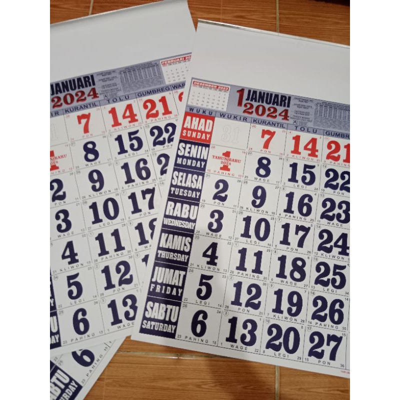 Jual kalender jumbo angka besar ukuran 75 x 60 cm | Shopee Indonesia
