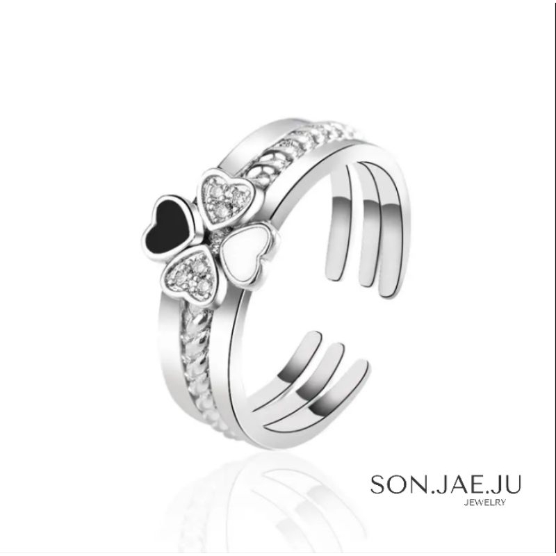 Jual Cincin Wanita Triple Clover Ring - 925 sterling silver with ...