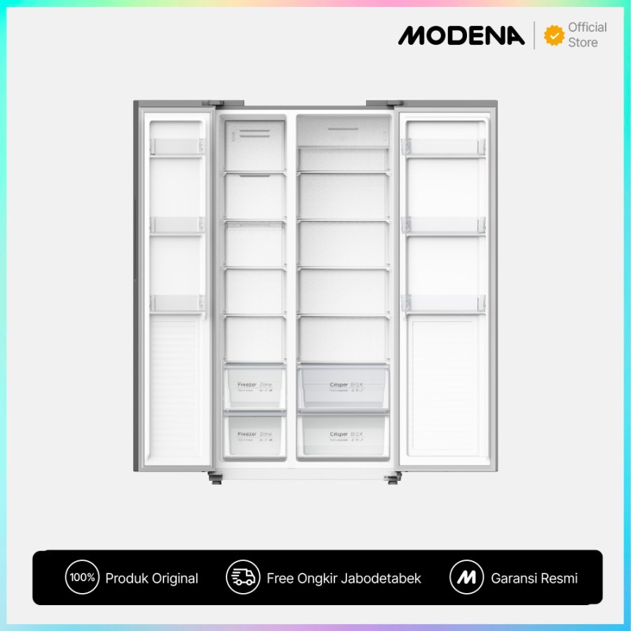 Jual MODENA Refrigerator Side by Side - RF 6460 SABK | Shopee Indonesia