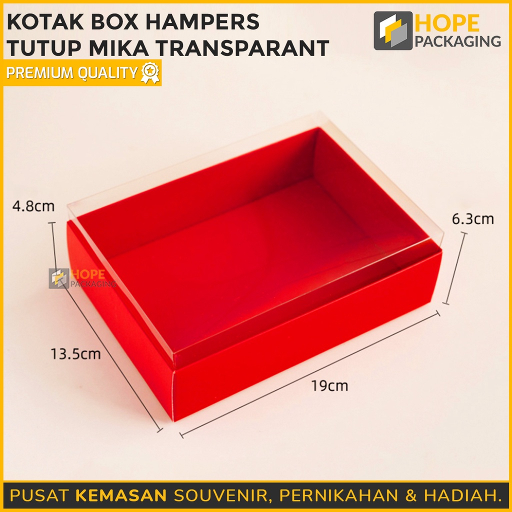 Jual Kotak Box Hampers Parcel Tutup Mika Transparan Box Kotak Merah