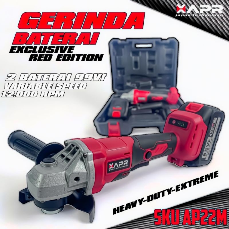 Jual BIG PROMO gerinda baterai cordless APR Japan AP22M angle grinder ...