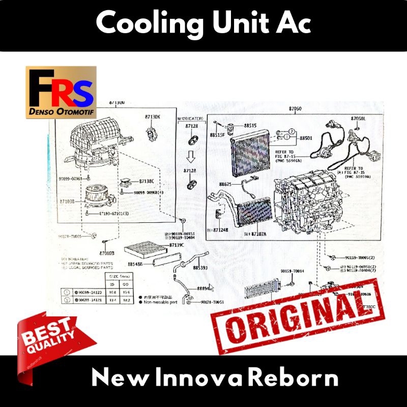 Jual Blower unit AC New Innova reborn Cooling unit Ac New Innova Reborn ...