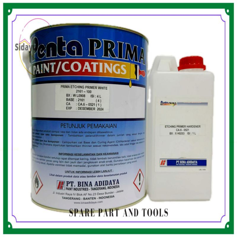 Jual Etching Primer Penta Cat Dasar Galvanis Aluminium 5 Liter | Shopee ...