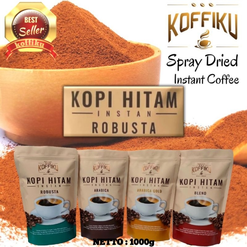 Jual Koffiku Robusta kopi instan tanpa ampas kemasan 1000 gram | Shopee ...