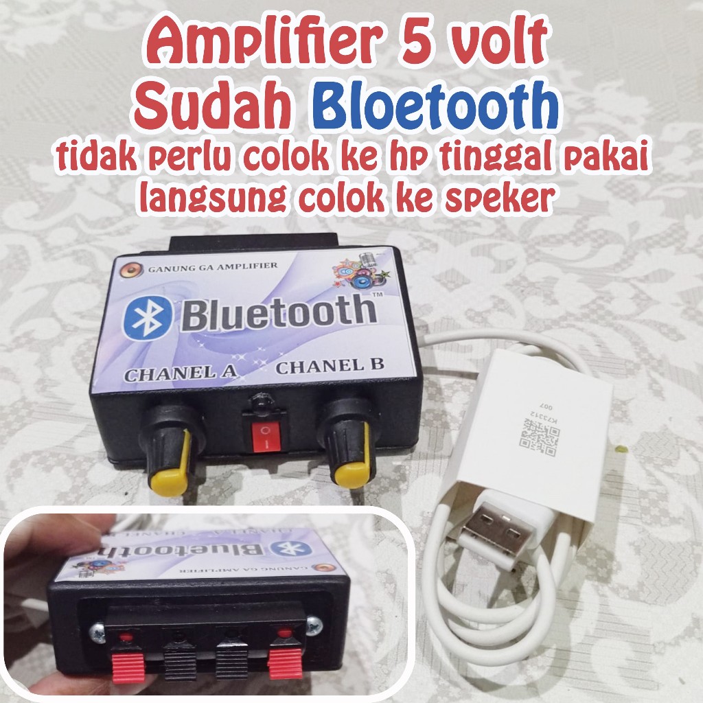 Jual promo Amplifier mini bluetooth 5 Volt stereo 2 chanel pam 8403 ...