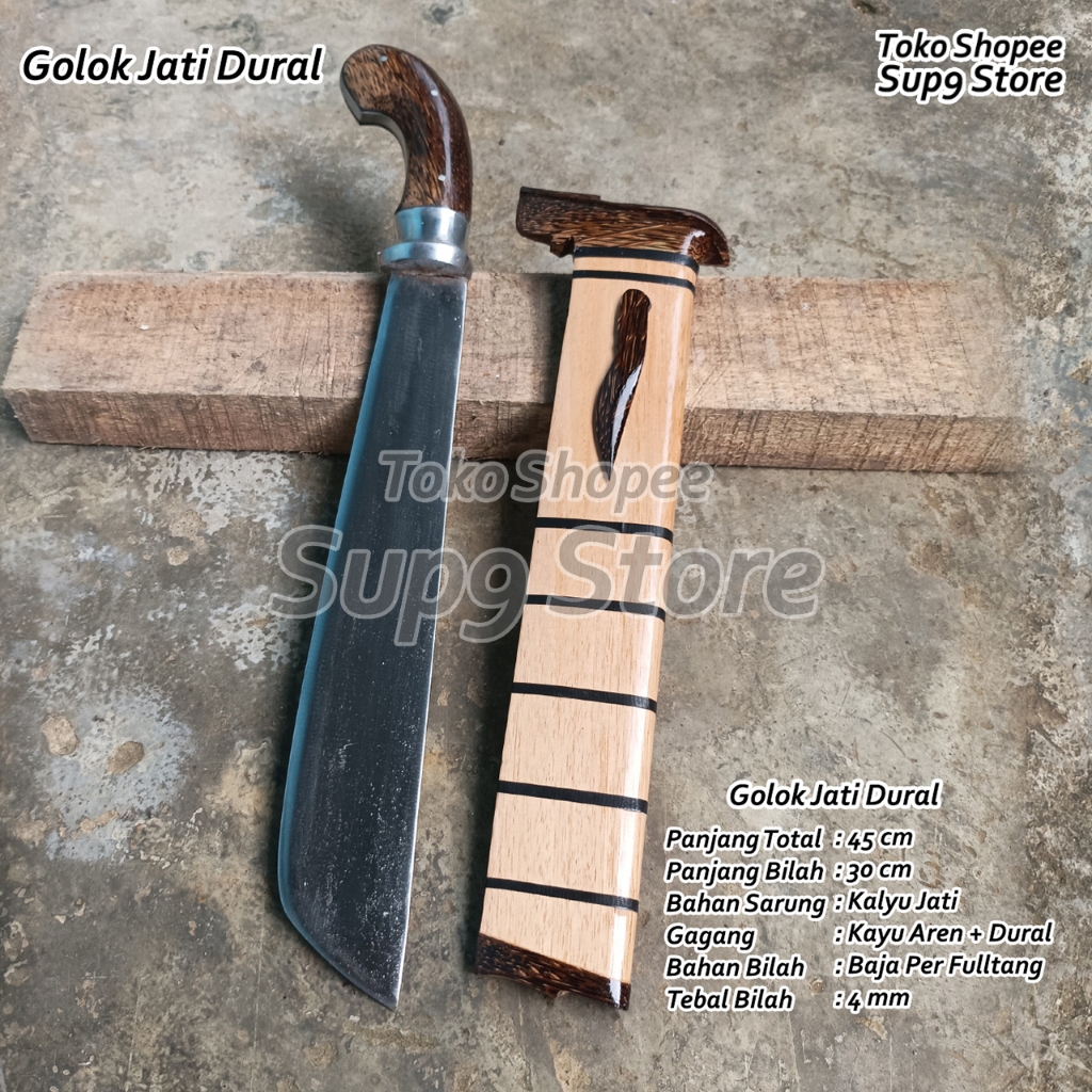 Jual GOLOK KERJA/GOLOK PEMOTONG BAMBU, KAYU/GOLOK JATI DURAL FULLTANG ...