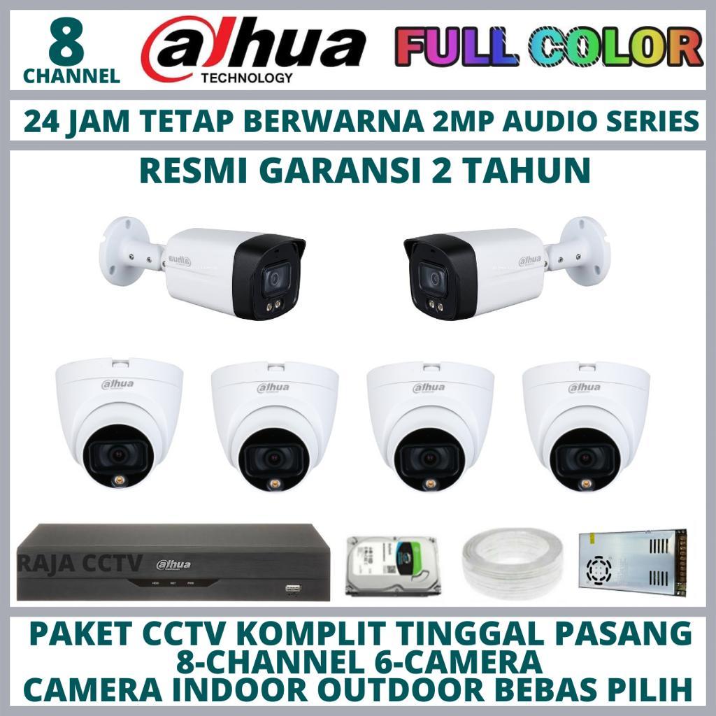 Jual PAKET CCTV DAHUA 2MP COLORVU COLORFUL 8 CHANNEL 6 CAMERA KAMERA ...
