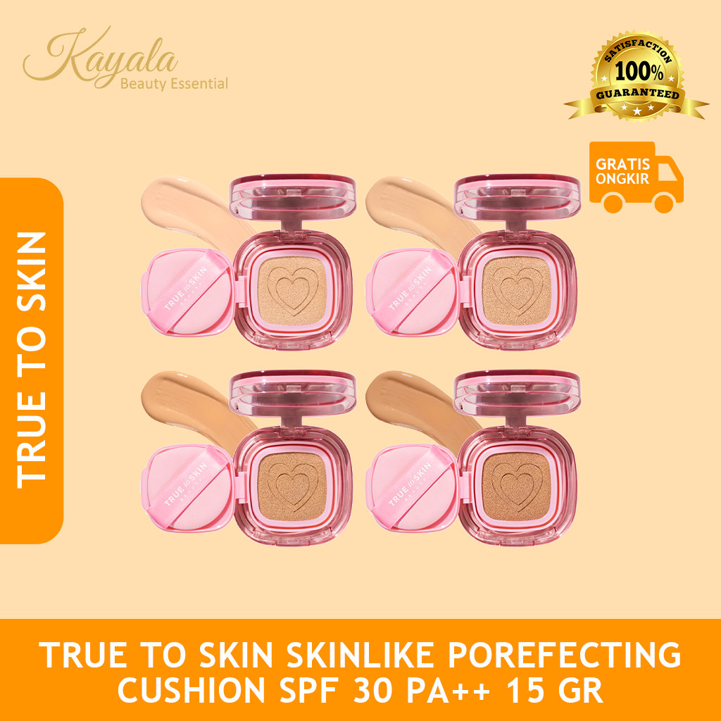 Jual TRUE TO SKIN SKINLIKE POREFECTING CUSHION CROISSANT SPF 30 PA++ 15 ...