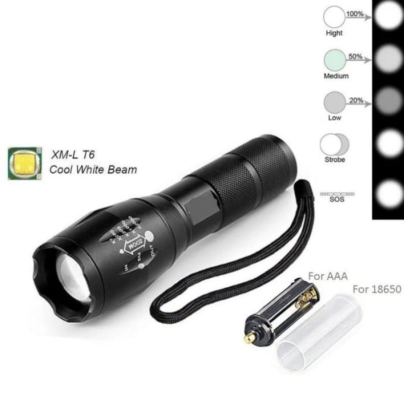 Jual Senter Police Premium Swat LED Laser Super Terang (KING) | Shopee ...