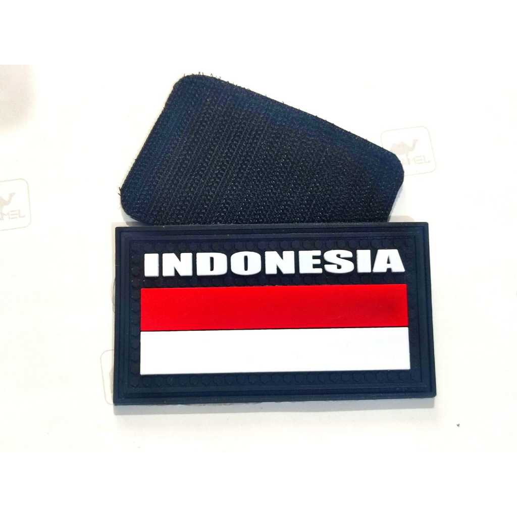 Jual Patch rubber bendera indonesia/karet perekat velcro/tempelan karet ...