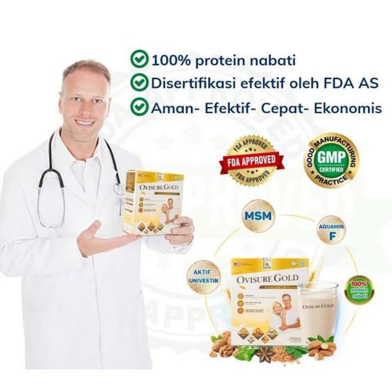 Jual Ovisure Gold Milk Susu Vitamin Tulang Dan Sendi Yang Rusak Isi 12 ...
