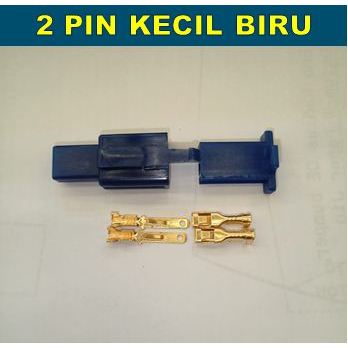 Jual Soket 2 pin skun kecil biru / konektor kabel 2 pin kecil biru ...