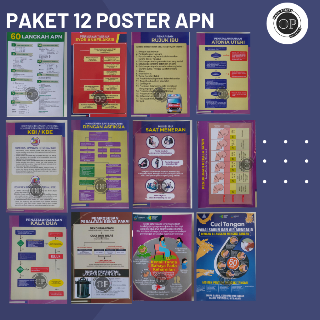 Jual Paket Poster APNLengkap - 60 Langkah Asuhan Persalinan Normal ...