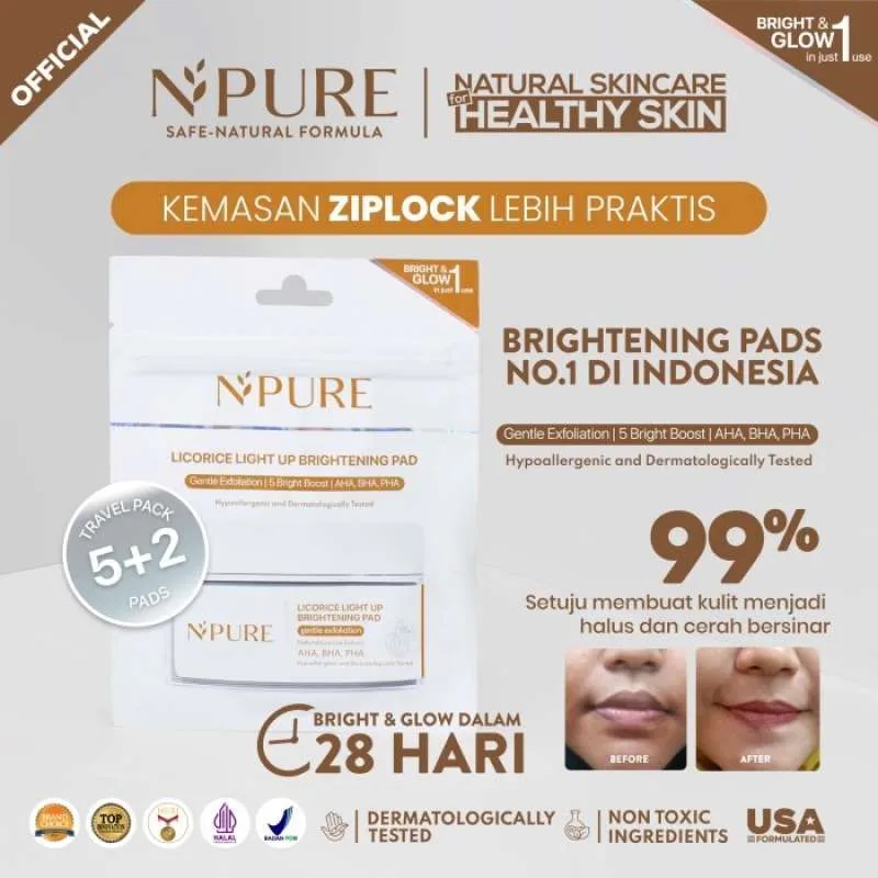 Jual [SACHET 7 PAD PUTIH] N'PURE / NPURE LICORICE LIGHT UP BRIGHTENING ...