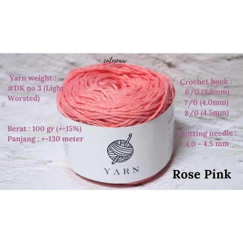 Jual [Big Ply] Rose Pink merah muda - Benang Rajut Soft Cotton ...