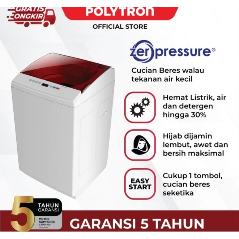 Jual MESIN CUCI |POLYTRON PWM7527 7,5 Kg | Shopee Indonesia