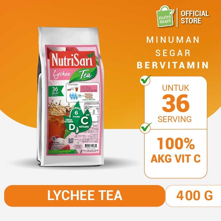 Jual NutriSari Lychee Tea Refill 400 gram - Teh Rasa Buah Leci dengan ...