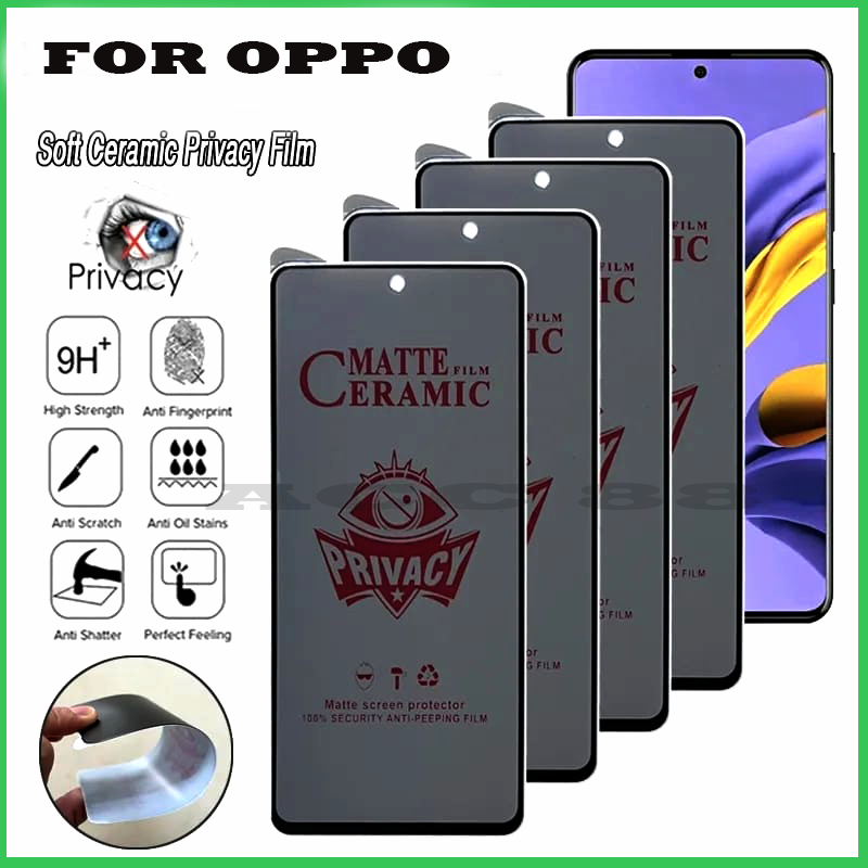 Jual Anti Gores Ceramic Matte spy Privacy Hitam For Oppo A58 A78 4G 5G A54S A18 A57 A54 A17 A17S ...