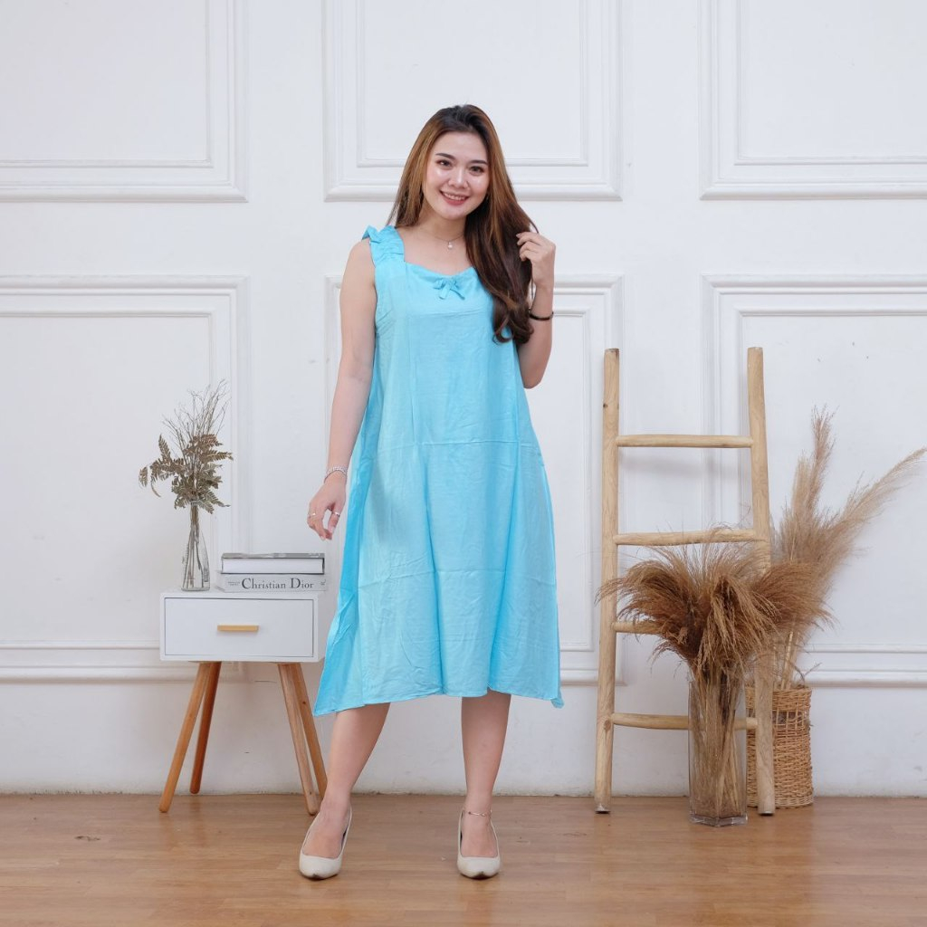 Jual Daster Yukensi Lobek Dress Bali Singlet Tanpa Lengan LD 120cm Baju ...