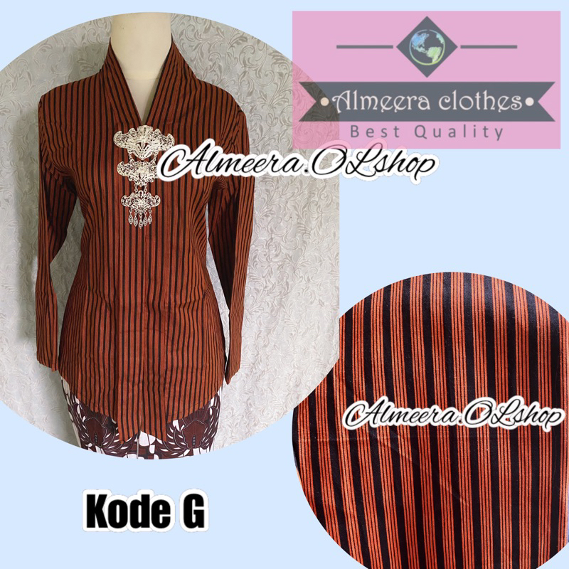 Jual kebaya kartini lurik bahan katun original | Shopee Indonesia