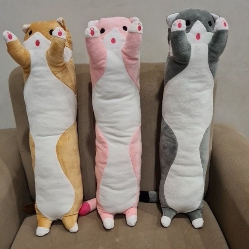 Jual Bantal Guling Boneka Kucing Tinggi 60 cm Bahan Yelvo SNI | Shopee ...