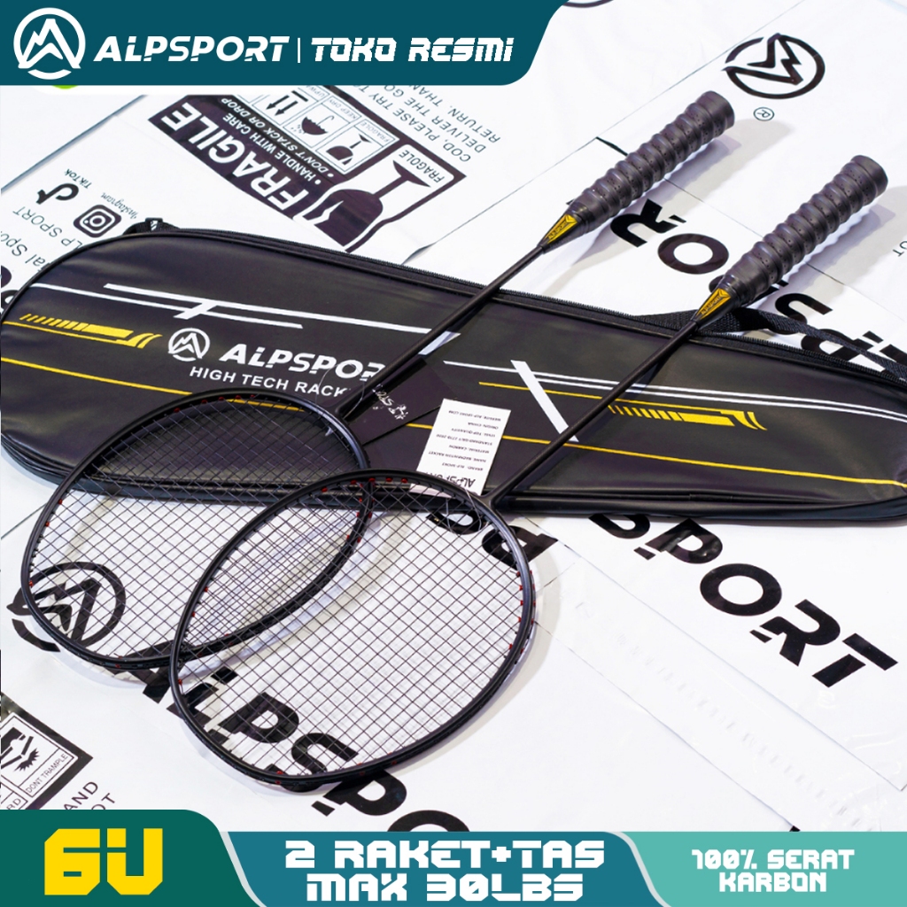 Jual ALPSPORT RR【2Raket + Tas】4U G5 100% Serat Karbon Penuh Desain Asli ...