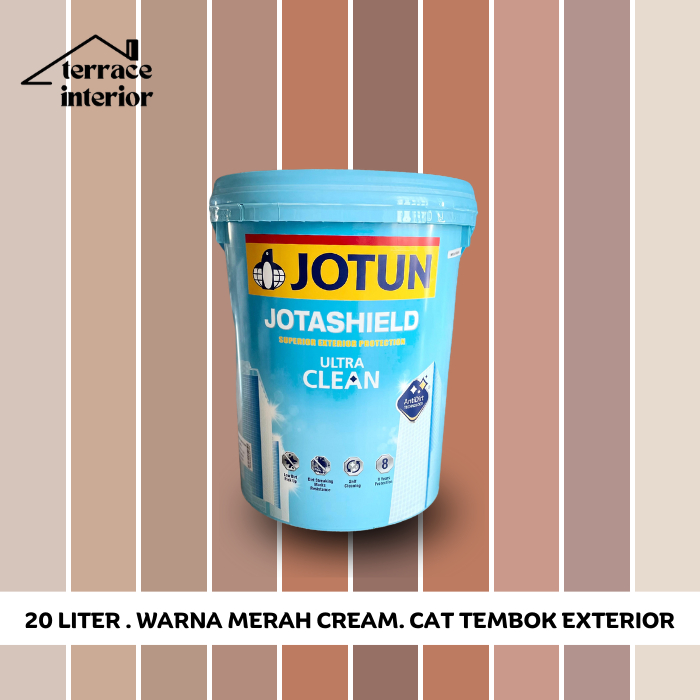 Jual Cat Tembok Jotashield Ultra Clean Jotun warna Merah-Cream 20 L ...