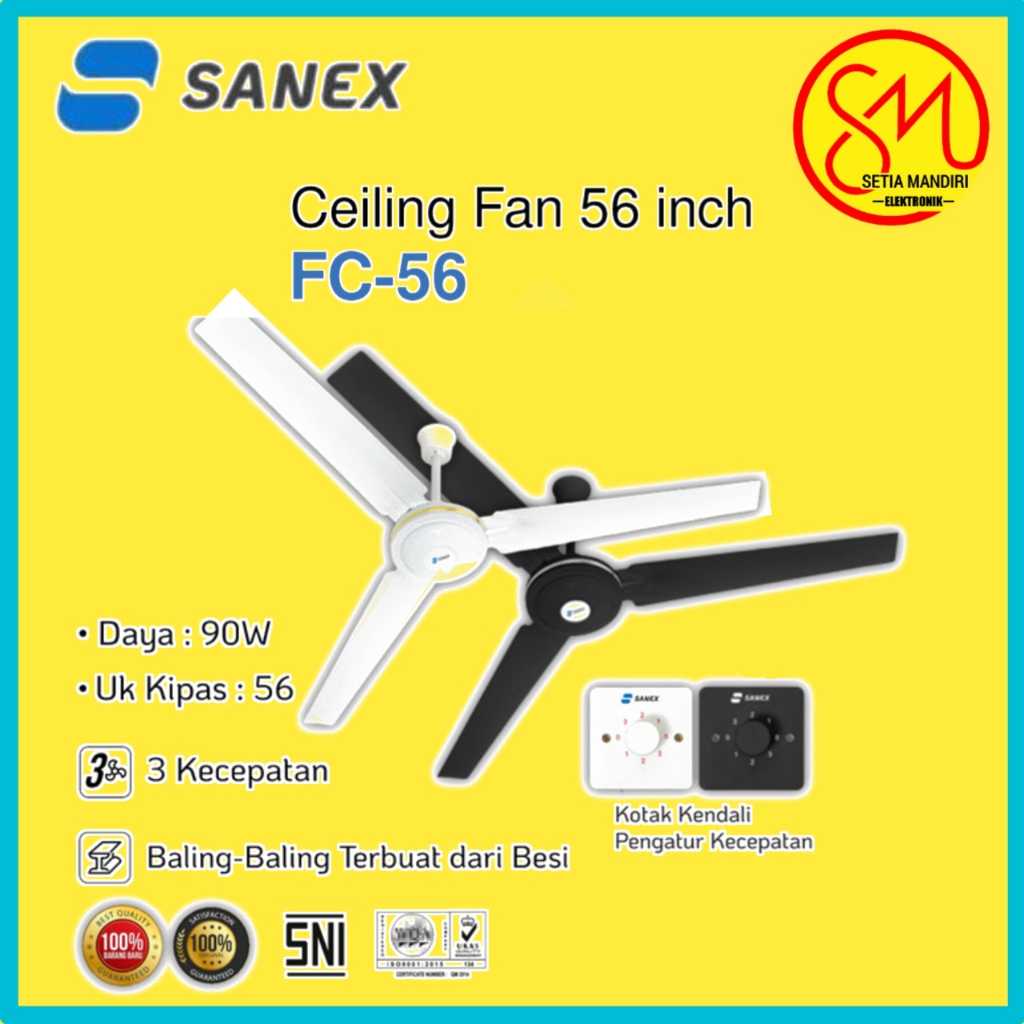 Jual COD SANEX FC56 Kipas Angin Plafon Ceiling Fan CMC 56 Inch | Shopee ...