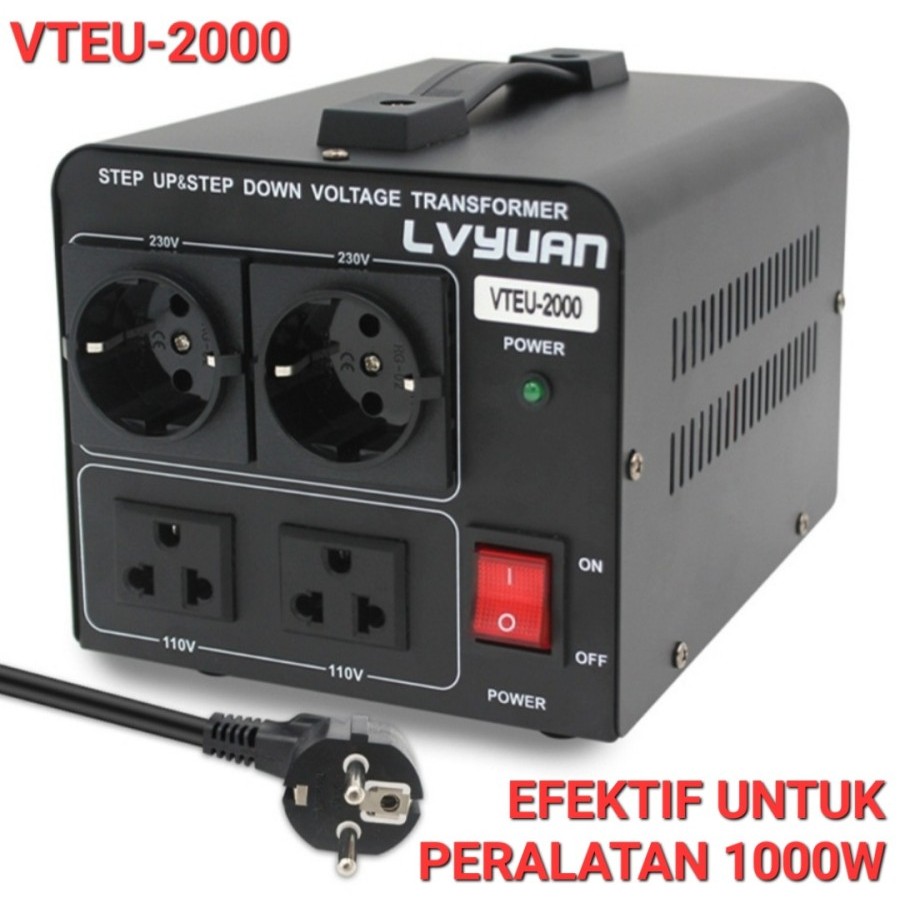 Jual LVYUAN VTEU 2000VA Step Down & Step Up Transformer Trafo 110V-220V ...
