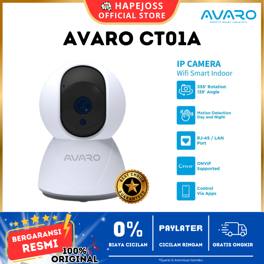 Jual AVARO CCTV CT01A Smart IP Camera CT01-A Ipcam Indoor Day and Night Vision | Shopee Indonesia