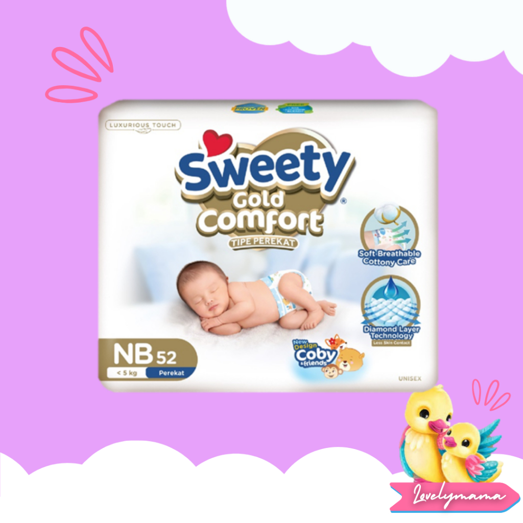 Jual Sweety Gold Comfort gold NB52 S50 M48 L44 perekat tape anak bayi ...