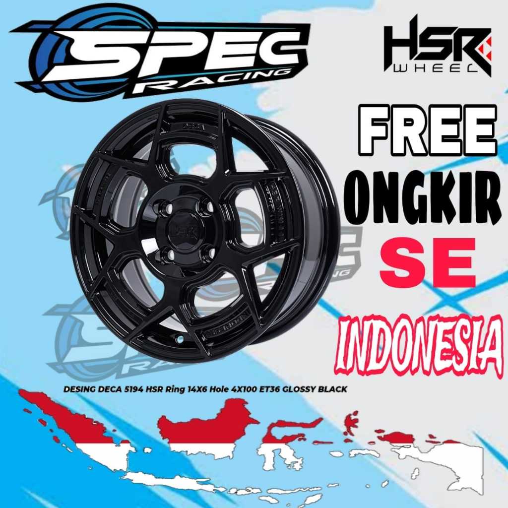 Jual Velg Mobil Racing Ring 14 HSR DESING DECA Velg R14 Agya Ayla Sigra ...