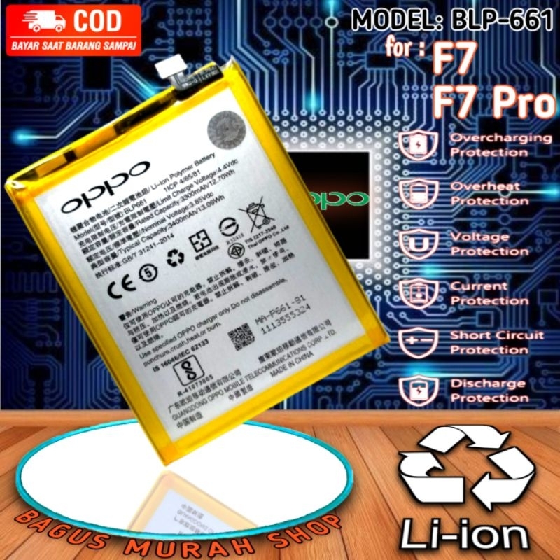 Jual BATERAI BATTERY HP OPPO F7 / F7 PRO BLP 661 BATRE BATRAI BATU ...