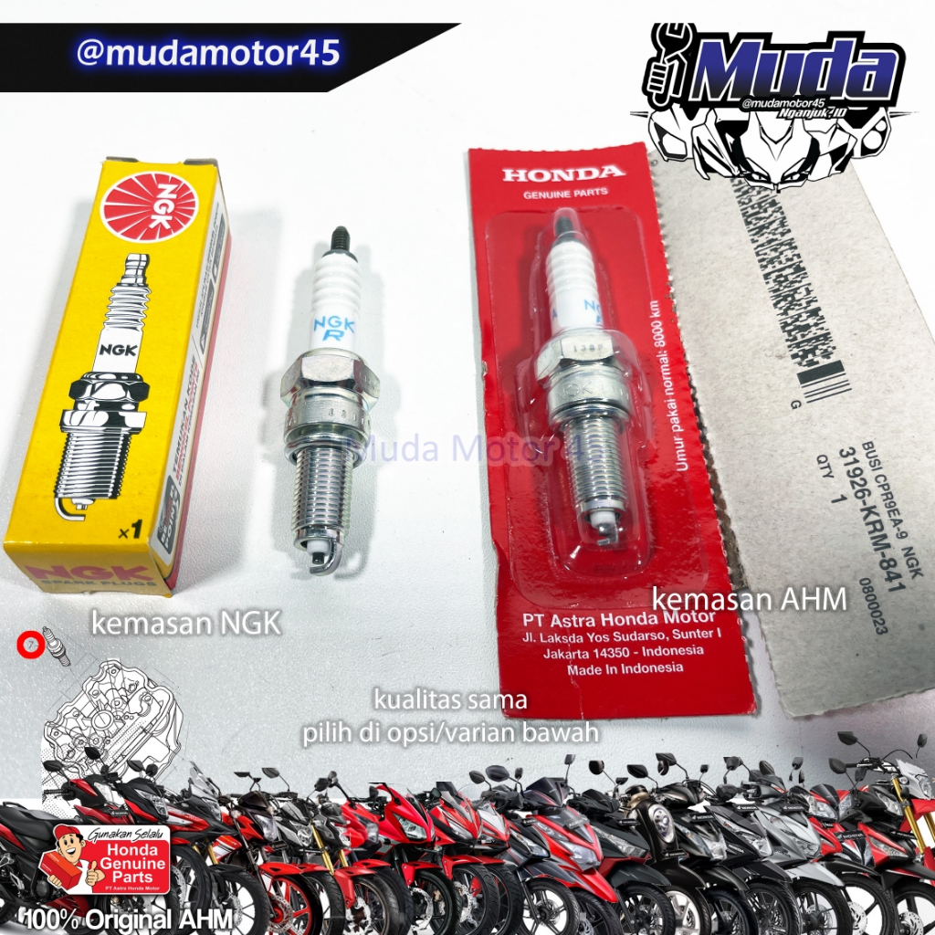 Jual BUSI CPR9 CB150R CBR150R CB150X CRF150L VERZA SUPRA REVO BEAT ...