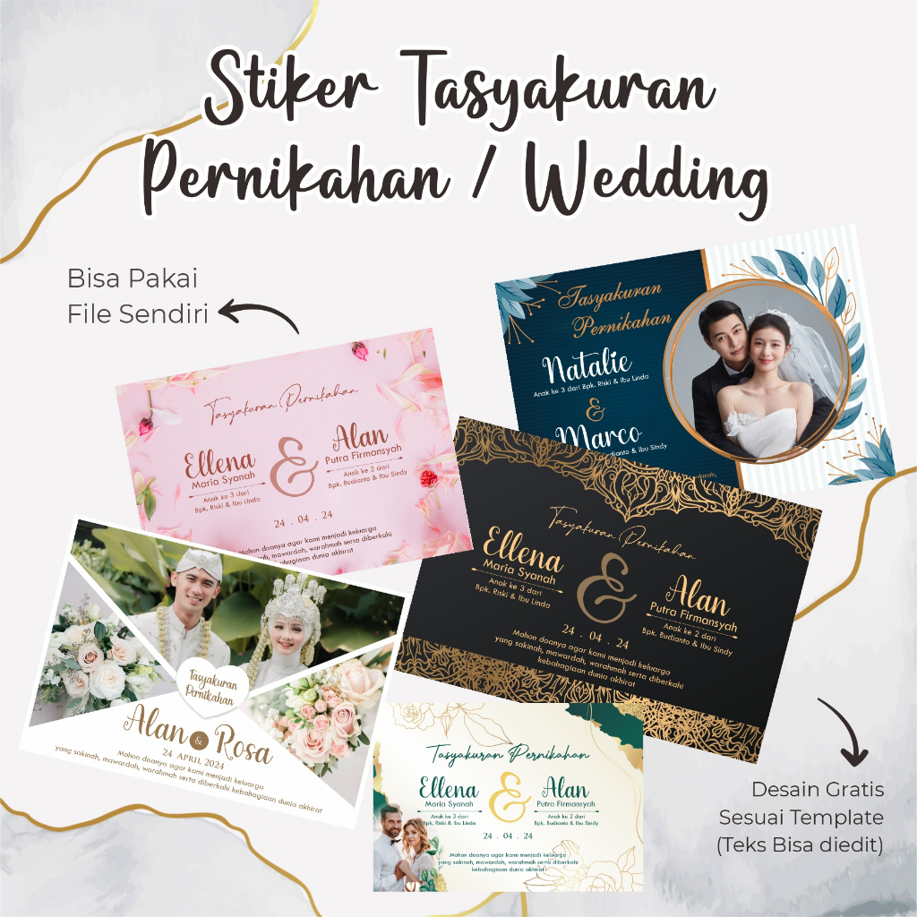 Jual STIKER WEDDING / STIKER TASYAKURAN PERNIKAHAN / STIKER AKAD ...