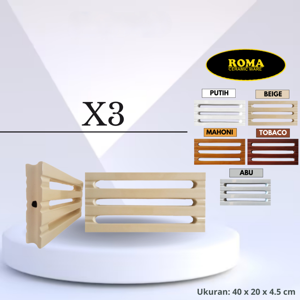 Jual Roster Keramik Roma X3 / Loster / Anti Tampias / Lubang Angin ...