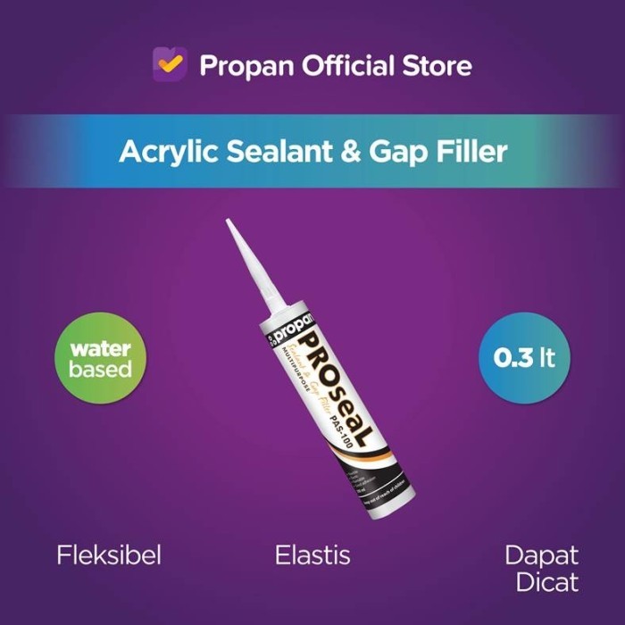 Jual PROSEAL FLEXIBLE ACRYLIC SEALANT PAS-100 300 ML | Shopee Indonesia