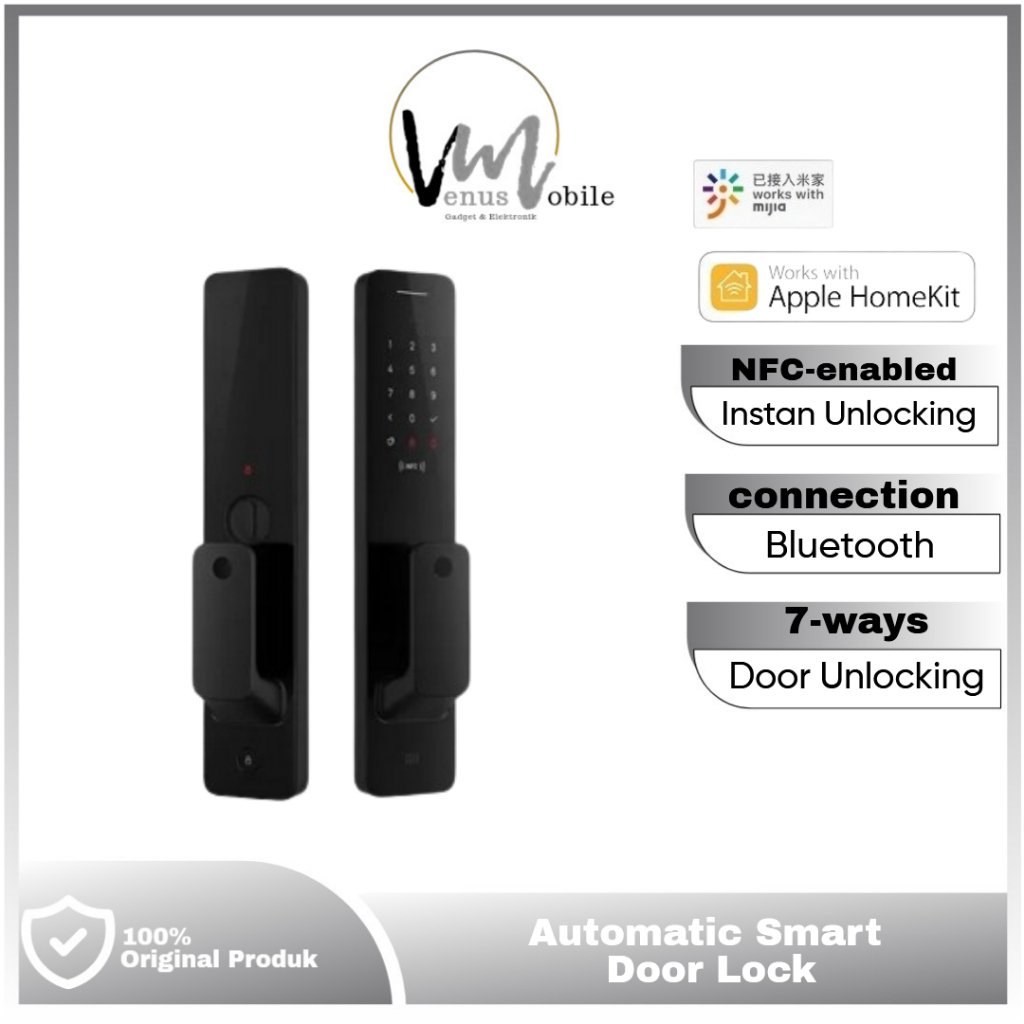 Jual Mi Smart door Push Pull lock Fingerprint NFC - Gagang Pintu Pintar ...