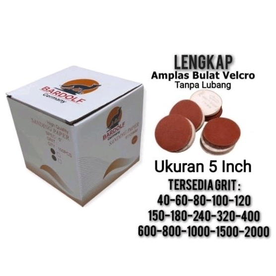 Jual AMPLAS BULAT VELCOR 5 INCH / KERTAS AMPLAS TEMPEL GERINDA | Shopee ...