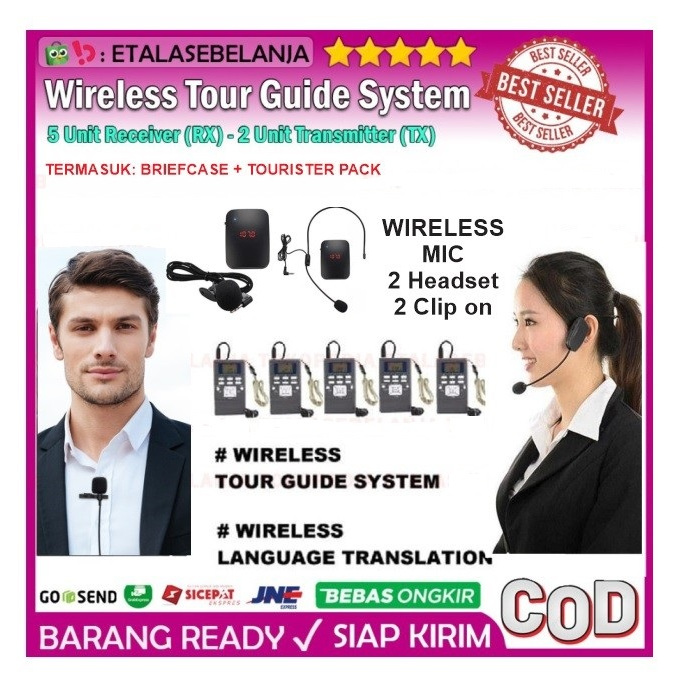 Jual Tour Guide System 5 Channel - Audio Umroh dan Haji - Kombinasi 2 TX | Shopee Indonesia