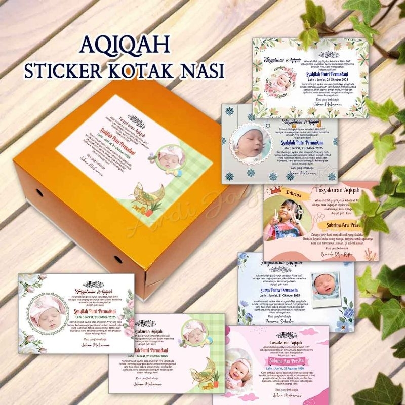 Jual Cetak Sticker Aqiqah Stiker Kotak Nasi Aqiqah | Shopee Indonesia
