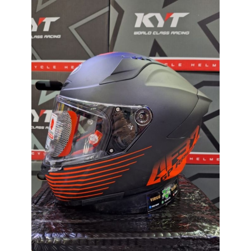 Jual HELM KYT STRIKER NEW MOTIF AF37 REPLICA MOTO GP WHITE BLACK ...