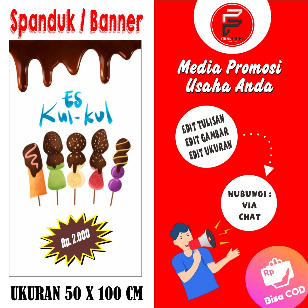 Jual Banner Es Kulkul / Spanduk Es Kulkul / Banner jajanan Ukuran 50 x ...
