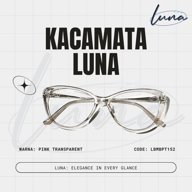 Jual Kacamata Luna Frame Lensa Edisi LUNE - Cat Eye | Korea Murah Tren ...