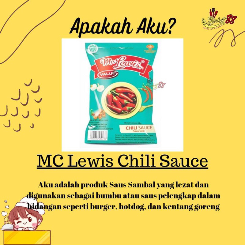 Jual Mc Lewis Saos Sambal Pouch 500 GR dan 1 KG | Shopee Indonesia