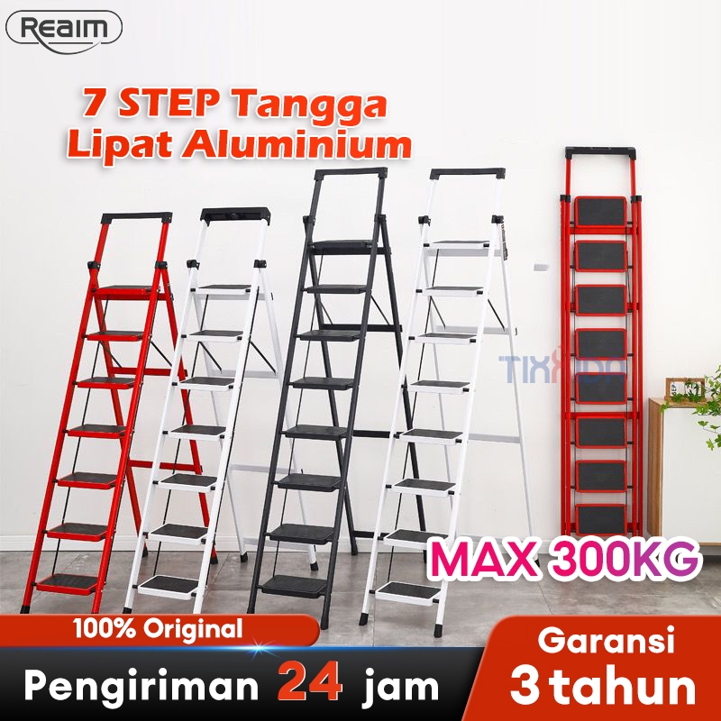 Jual Reaim Tangga Lipat Aluminium Tangga Rumah Lipat Tangga Besi 7 Step ...