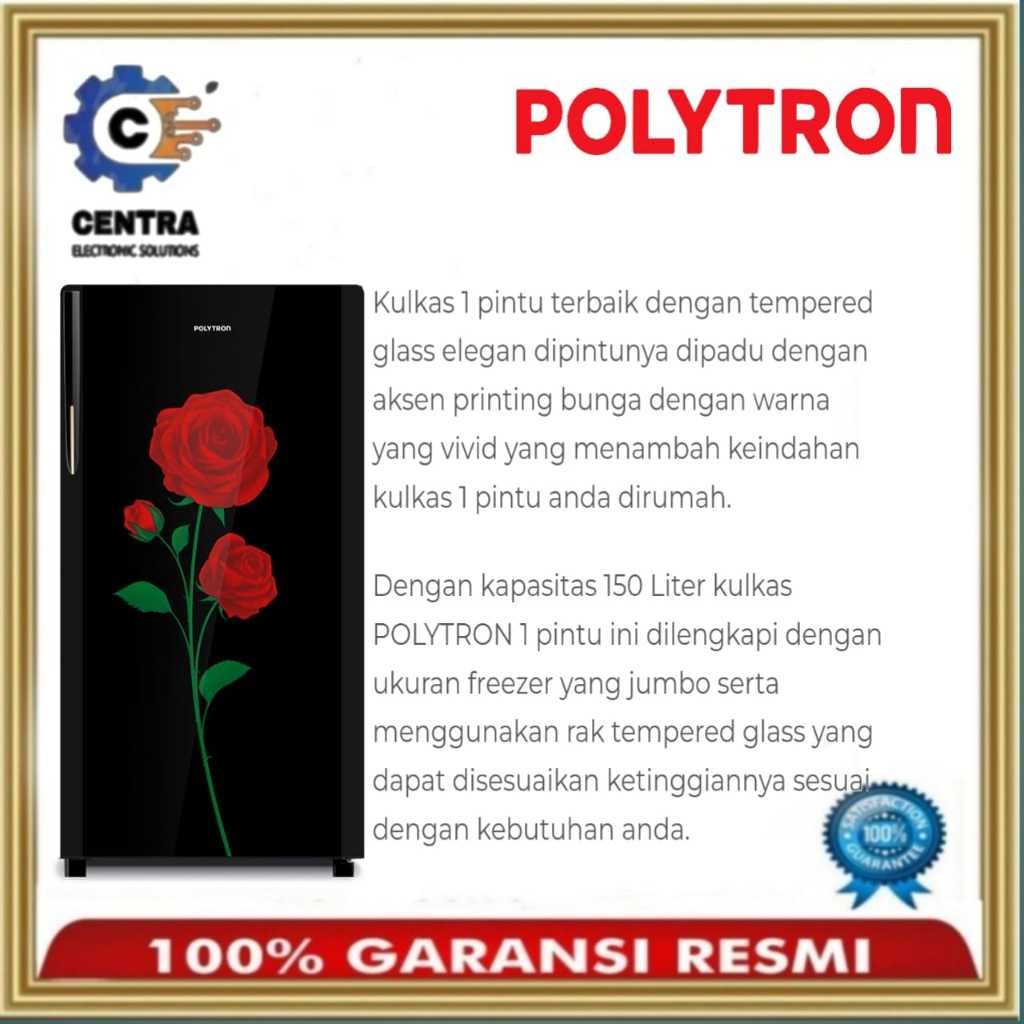 Jual KULKAS POLYTRON PRA 15 DRX LEMARI ES 1 PINTU PRA15DRX | Shopee ...