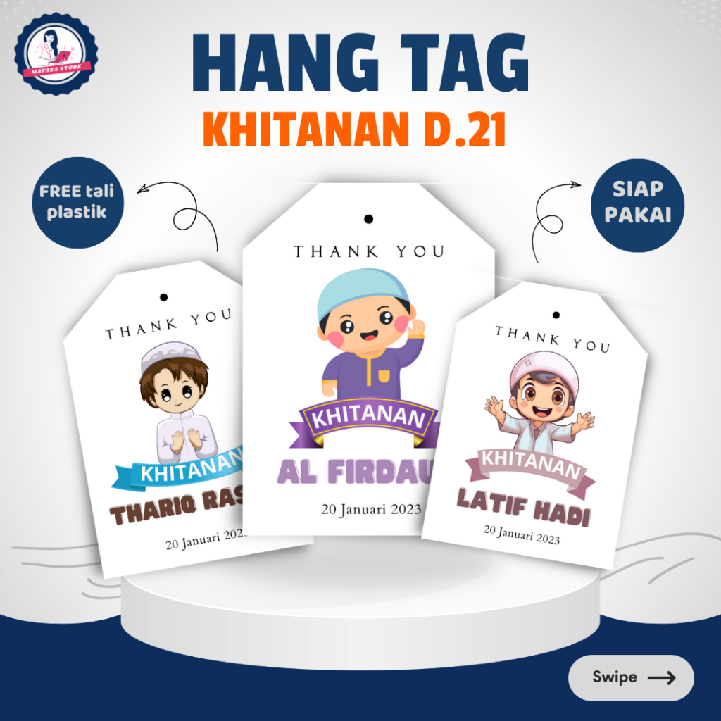 Jual Hang tag khitanan Tasyakuran khitan souvenir sunatan birthday ...