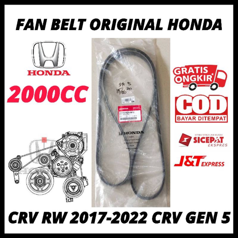 Jual Fan Van Belt CRV RW 2017 2018 2019 2020 2021 2022 CRV GEN 5 2000CC Original Honda | Shopee ...