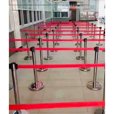 Jual Queue Line Tiang Antrian Stainless Hitam + Pita 2M | Shopee Indonesia